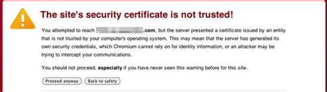 Dealing With Ssl Error ‘certificate Not Trusted