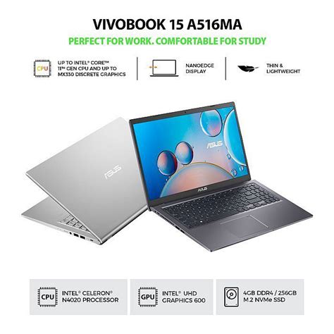 Laptop New Asus Dual Core Asus Vivobook 15 A516mao Hd425 Slate