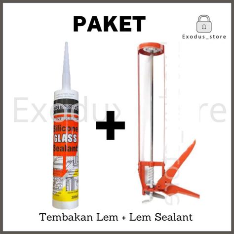 Jual Paket Tembakan Lem Kaca Silikon Model Tulang Lem Sealant Botol