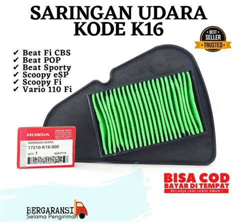 Filter Udara Beat Fi K Saringan Hawa Motor Honda Beat Fi Vario Fi Scoopy Fi