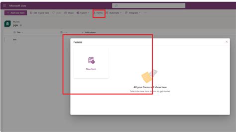 Microsoft Lists New Forms Button Not Showing Microsoft Community
