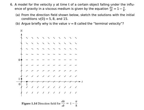 solved 6 a model for the velocity y at time t of a certain