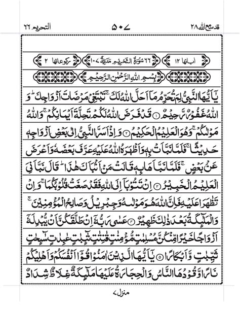 Surah At Tahrim Urdu Translation Only Surah Tahrim Ur