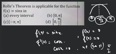 Rolles Theorem Is Applicable For The Function Fxsinx In Filo