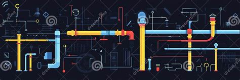 Gas Pipeline Flow Infographic Illustrating Connections And Infrastructure In Energy Distribution