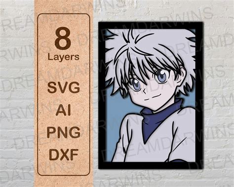 Killua From Hunter X Hunter Anime Layered Laser Cut Files Dreamdarwins Laser Cut Files