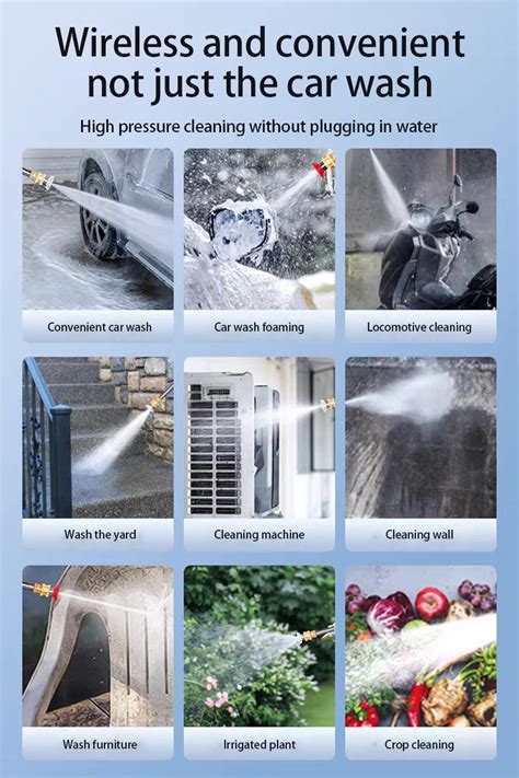 자동차 세탁기 물 스프레이 건 세차 24v 무선 리튬 배터리 휴대용 고압 세차 Buy 무선 휴대용 고압 세탁기 전기 높은