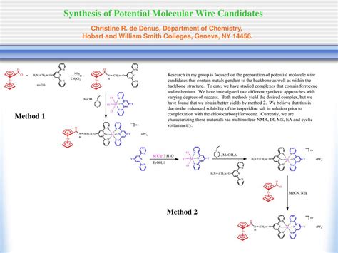 Synthesis Of Potential Molecular Wire Candidates Ppt Download