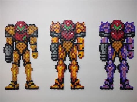 Samus Aran Super Metroid Style Armors Snes Perler Beads Etsy