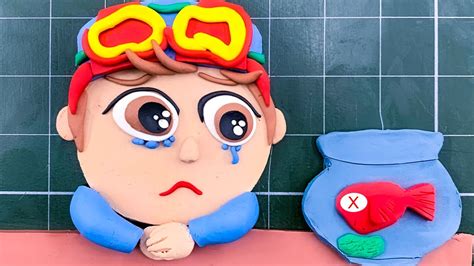 Cocomelon Tomtom Crying For The Fish Making Clay Youtube