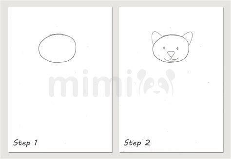 Cat Drawing Step By Step Tutorial Mimi Panda Cat Drawing Step By Step Tutorial Mimi Panda