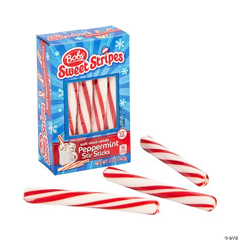 Bobs Sweet Stripes Peppermint Candy Stir Sticks 10 Pc Oriental Trading