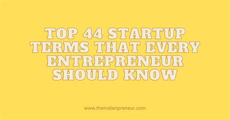 Top Startup Terms That Every Entrepreneur Should Know