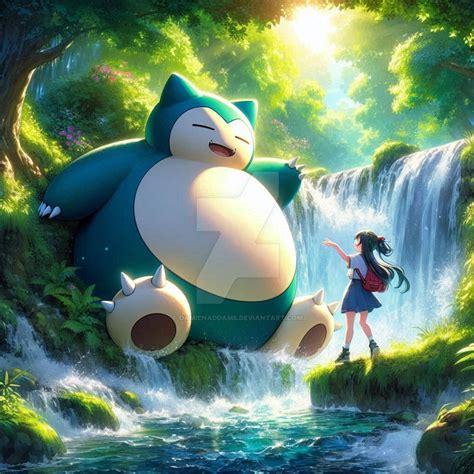 The Snorlax And Rhe Girl By Damienaddams On Deviantart