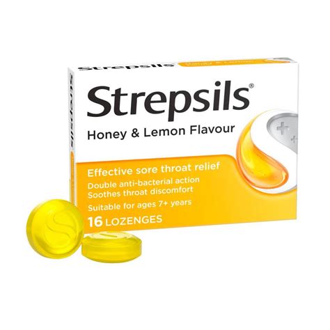 Buy Strepsils Double Antibacterial Soothing Sore Throat Lozenges Honey