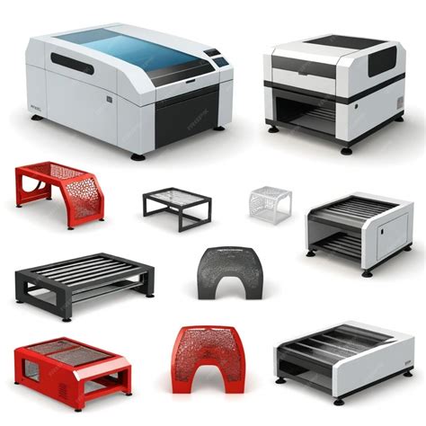 Premium Vector Lasercutter Vector Set White Background Isolated A