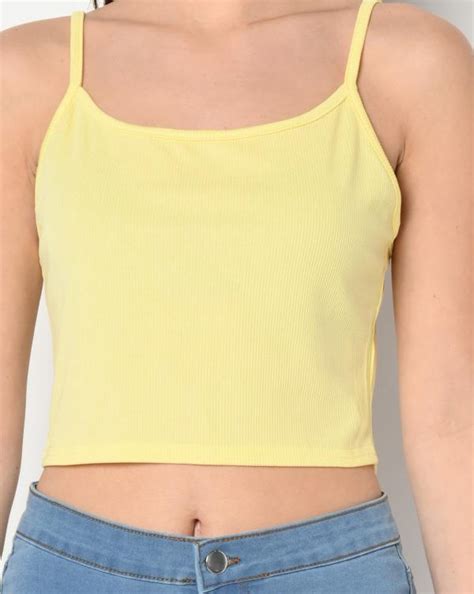 Ribbed Strappy Cropped Top Jiomart