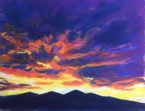 Desert Sunset Pastel Painting Original Arizona Southwest Art Sonoran