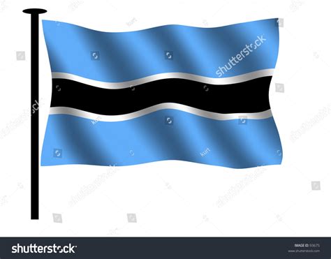 Waving Flag Of Botswana With Flag Pole Stock Photo 93675 Shutterstock