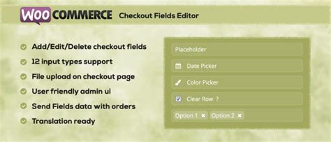 WC Checkout Fields Editor WooCommerce Extension