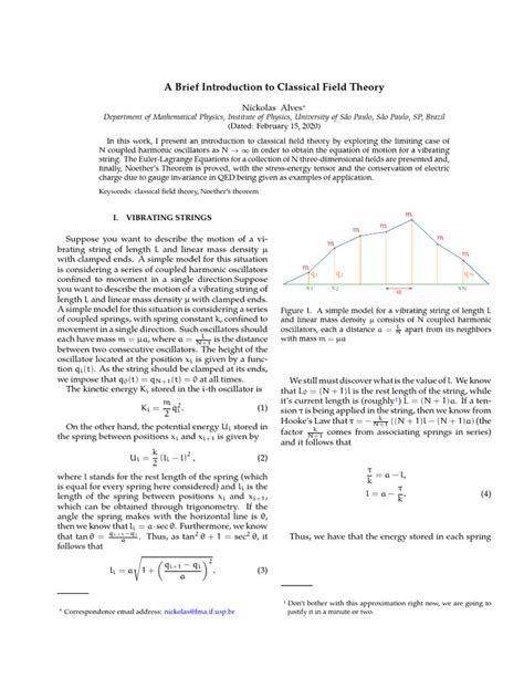 Abriefintroductiontoclassicalfieldtheory Pdf Lagrangian
