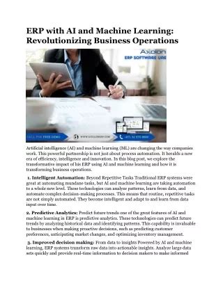 PPT - ERP with AI and Machine Learning Revolutionizing Business Operations PowerPoint ...