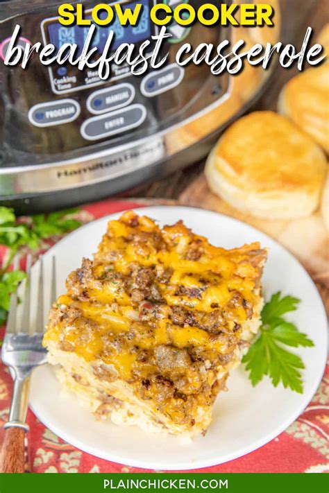 Sausage Hash Brown Breakfast Casserole Plain Chicken