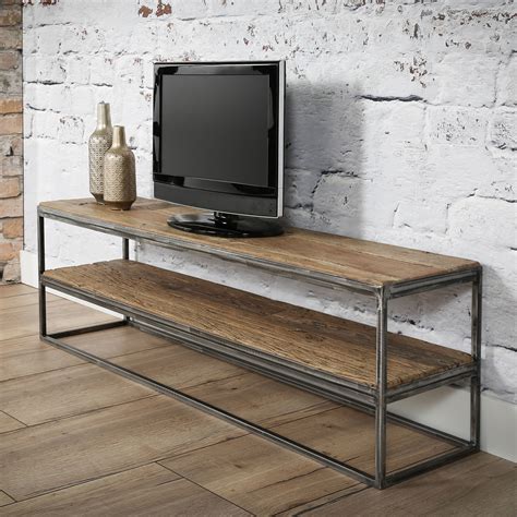 Meuble TV bois brut recyclé métal OMSK Meubles TV Pier Import