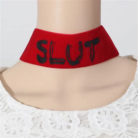 Sissy Black Slut Velvet Choker Necklace Collar Best Crossdress