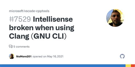 intellisense broken when using clang gnu cli · issue 7529