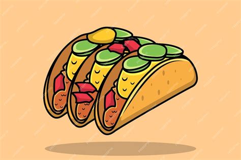 Ilustração De ícone De Vetor De Comida Mexicana De Taco Objeto De
