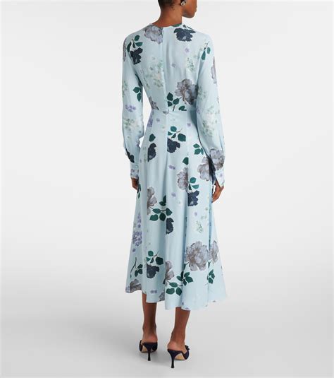 블루 플로럴 미디 드레스 Erdem Mytheresa