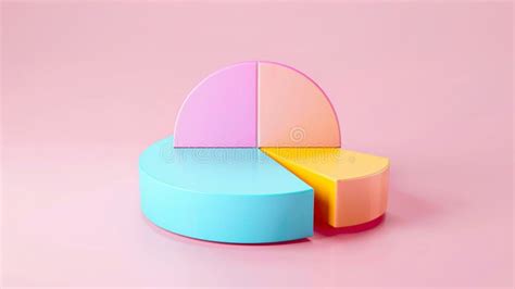 Vibrant Close Up Of A 3d Pie Chart On A Soft Pastel Background Illustrating Engaging Data
