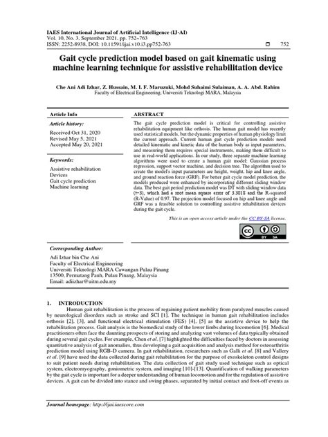Gait Cycle Prediction Model Based On Gait Kinematic Using Machine