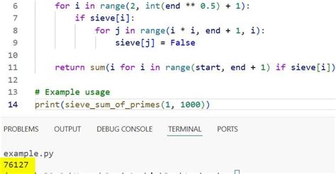 Sum of all the Prime Numbers in a given Range in Python