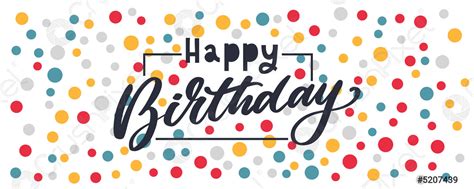 Happy Birthday Lettering Text Banner Black Color Vector Illustration