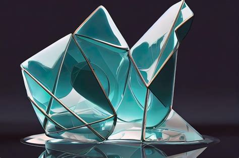 Premium Photo Abstract Geometric Shape Futuristic Glass Material