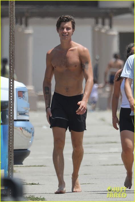 Shawn Mendes Goes Shirtless For Walk With Friends In Santa Monica
