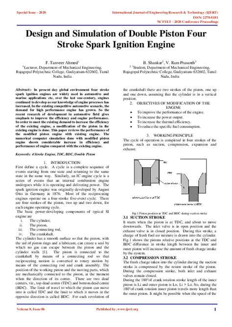 pdf design and simulation of double piston four stroke spark ignition