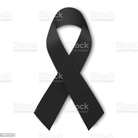 블랙 리본 흰색 배경에 고립 애도입니다 벡터 일러스트 레이 션 3차원 형태에 대한 스톡 벡터 아트 및 기타 이미지 3차원 형태 Charitable Foundation
