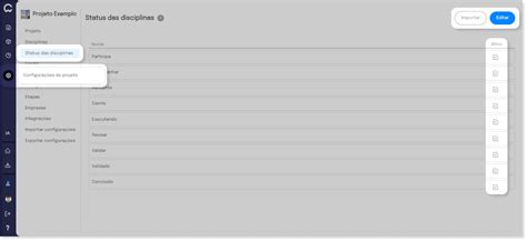 Configurando E Gerenciando Status Das Disciplinas Construflow
