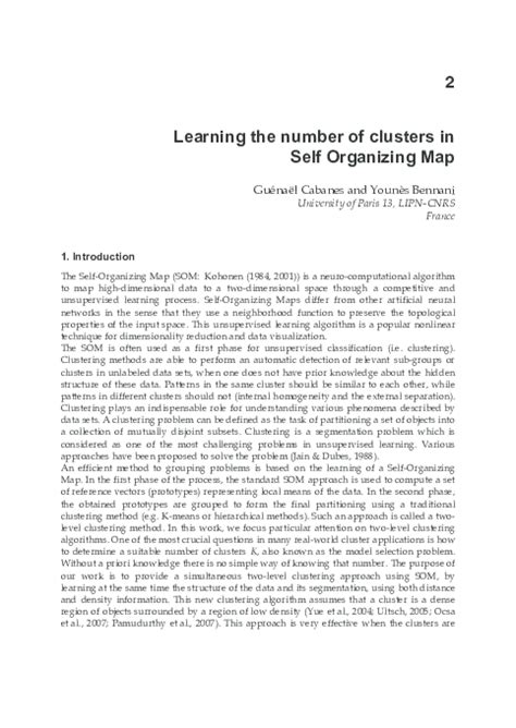 Pdf Learning The Number Of Clusters In Self Organizing Map