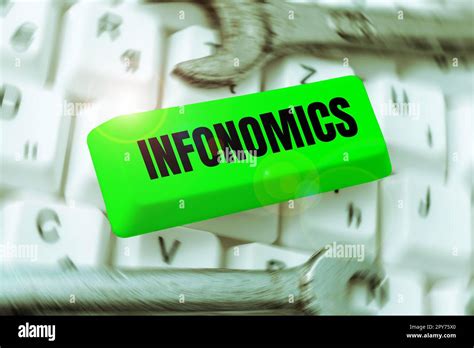 Text Sign Showing Infonomics Word Written On Visual Image Used To
