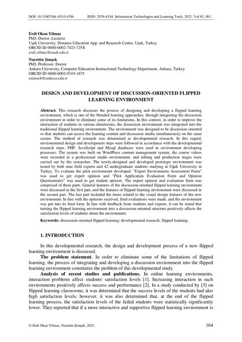 Pdf Design And Development Of Discussion Oriented Flipped Learning Environment