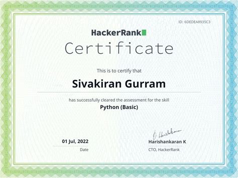 Sivakiran Gurram On Linkedin Pythonprogramming Hackerrank Python
