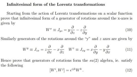 Infinitesimal Form Of The Lorentz Transformation • Physics Forums