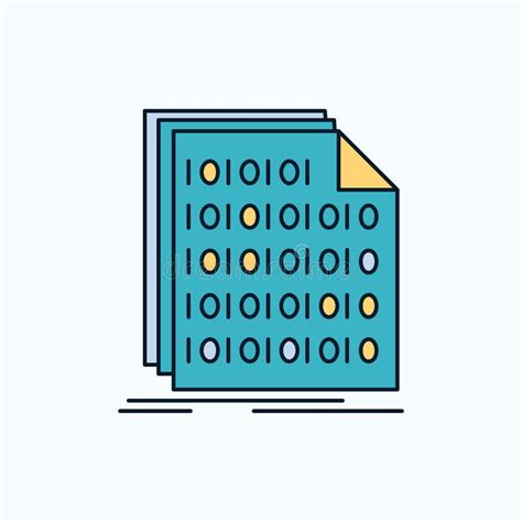Binary Code Coding Data Document Flat Icon Green And Yellow Sign