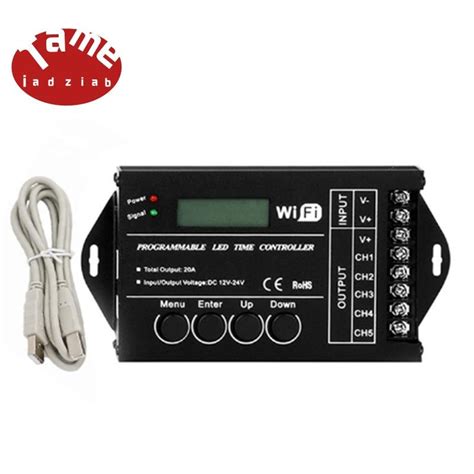 DC 12V 24V WiFi RGB Time Programmable LED Controller TC421 5 Channels 20A Common Anode