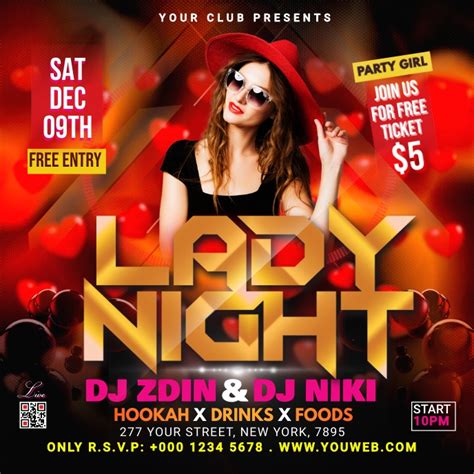 Ladies Night Party Flyer Template Postermywall
