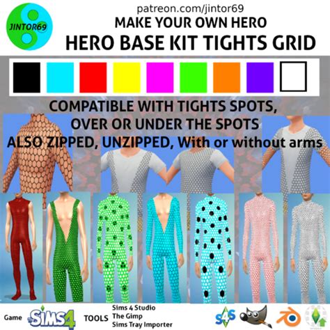 Hero Base Kit Tights Grids For Sims Clothing LoversLab